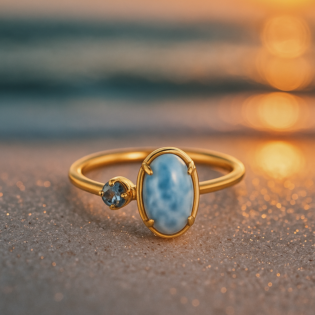 Celeste Wave – Ring in 925 silver with topaz – Wave Secrets